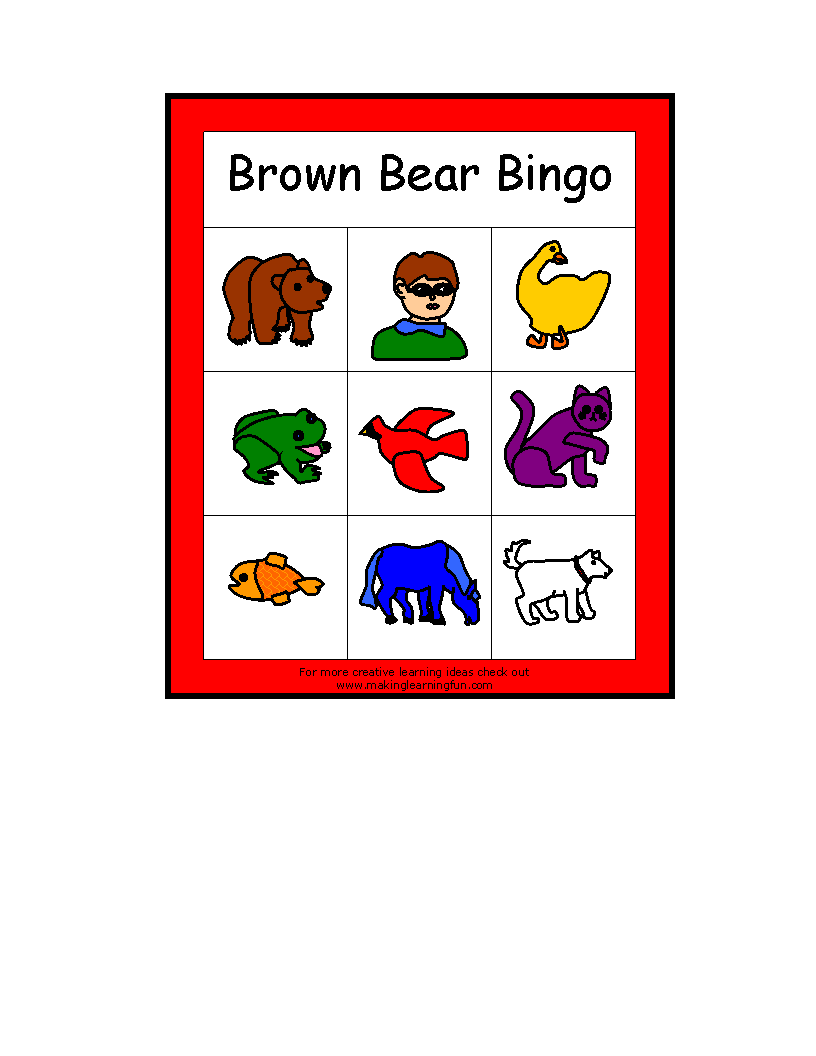 BROWN BEAR BINGO GAME | learningenglish-esl